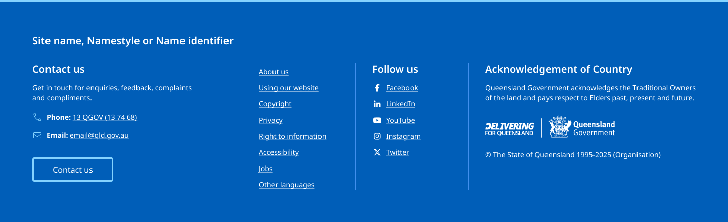 Footer | Queensland Government Design System